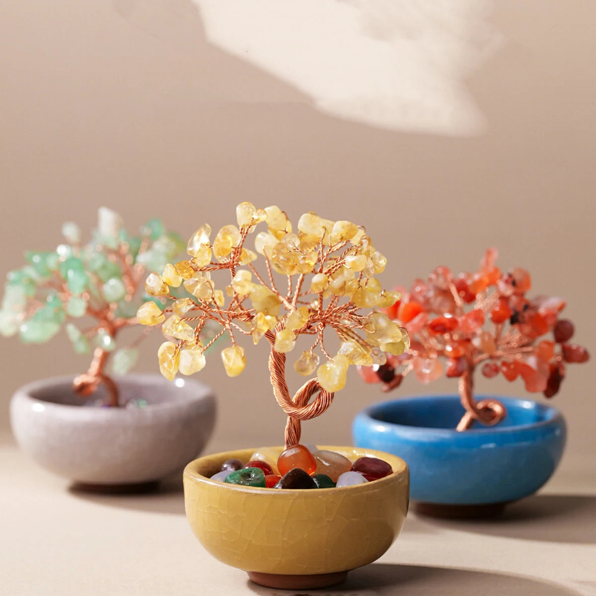 Arbre Feng Shui "Énergies Sacrées" en Pierres Naturelles – Jardin de Gaïa